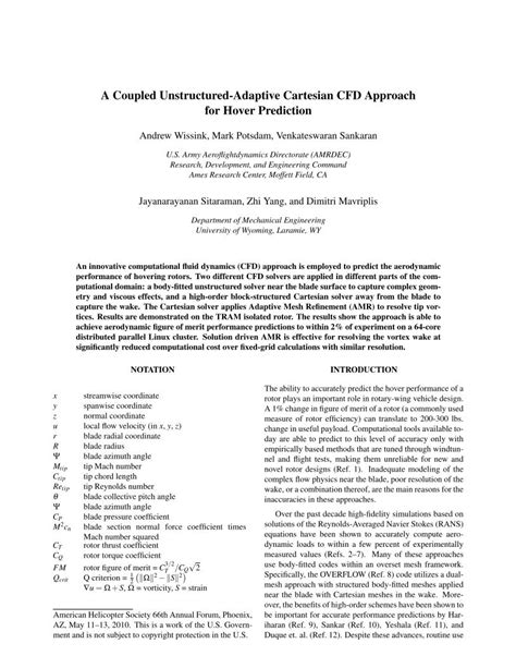 an unstructured adaptive cartesian cfd method for hover prediction