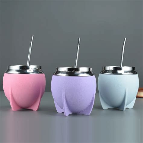 Premium Yerba Mate Gourd Set With Stainless Steel Straw Bombilla Set From Argentina Custom Color