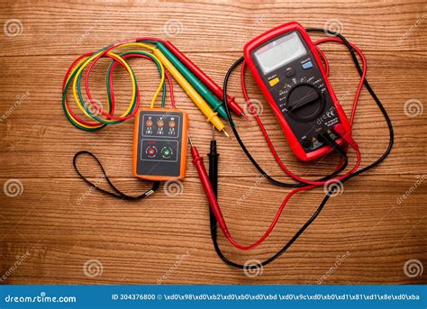 Large Plan Phase Indicator Measuring The Correct Phasing Of Three Phase Voltages Stock Photo