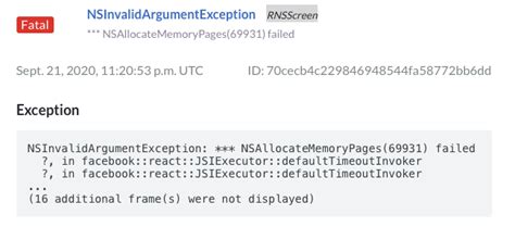 RNSScreen Crash With NSRangeException In IOS Issue Software Mansion React Native