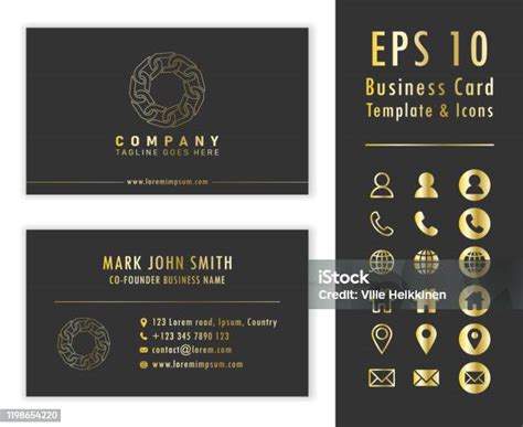 명함 디자인 템플릿 및 아이콘 세트입니다 회사 연락처 그래픽 로고 기호 기호 팩입니다 벡터 일러스트 이미지입니다 배경에 격리 이름 전화 주소 웹 사이트 메일 및 위치 아이콘