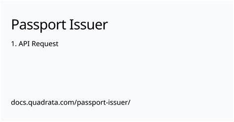 1 Api Request Passport Issuer