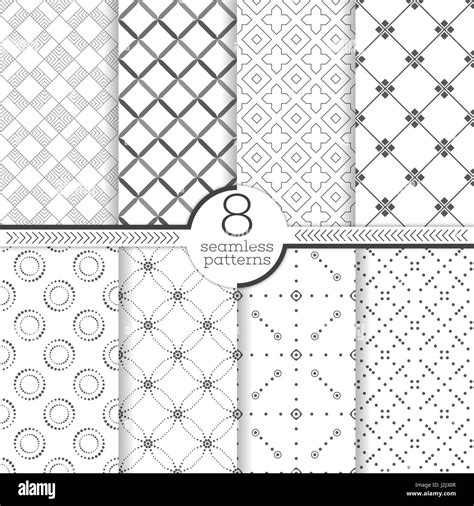 Seamless Patterns Set Modern Stylish Textures Regularly Repeating Elegant Geometric Ornaments