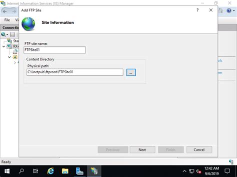 Windows Server FTP Add FTP Site Server World