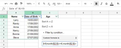 How To Filter By Month Using The Filter Menu In Google Sheets