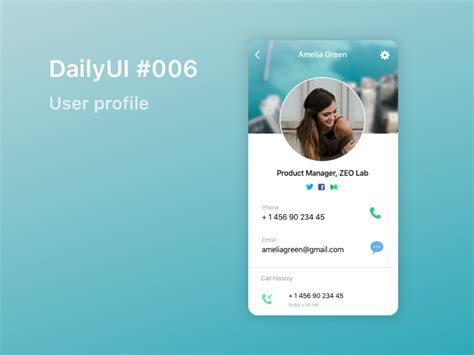 User Profile For DailyUI By Olga Bolgar On Dribbble