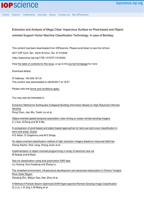 Pdf Extraction And Analysis Of Mega Cities Impervious Surface On