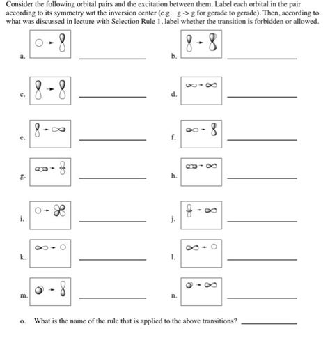 Solved Consider The Following Orbital Pairs And The Chegg Com