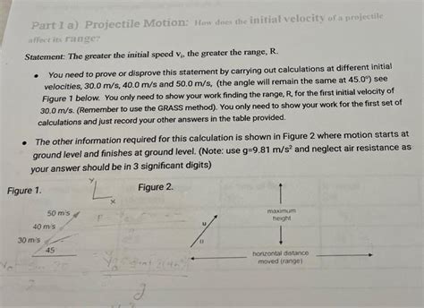 Solved Part A Projectile Motion How Does The Initial Chegg Com