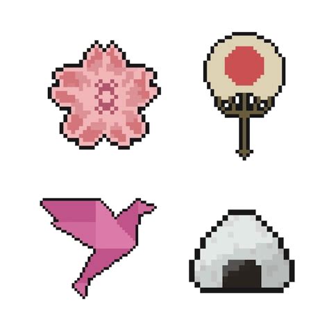 Premium Vector Japanese Object Collection Pixel Art For Dynamic