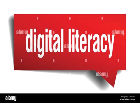 Digital Literacy Red 3d Square Isolated Speech Bubble Stock Vector Image And Art Alamy