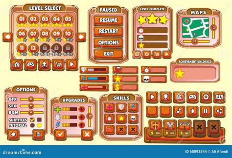 Game Gui 22 Stock Vector Illustration Of Resource Build 65893844