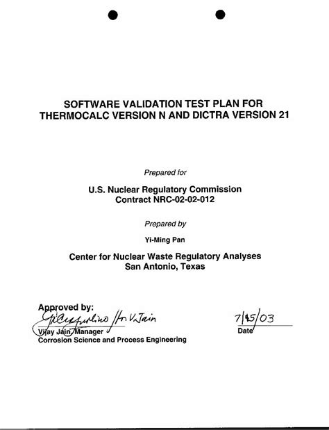 Pdf Software Validation Test Plan For Thermocalc … Dokumen Tips