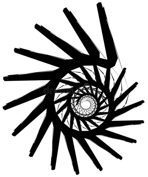 Geometric Circular Spiral Abstract Angular Edgy Shape In Rotating Fashion Stock Illust Free