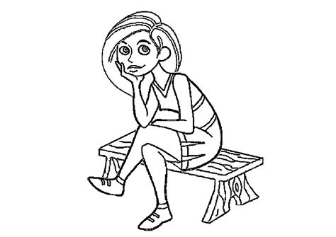 Kim Possible Sentada En Un Banco Páginas De Kim Possible Para Imprimir