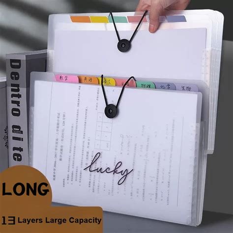 Long Expanding File Folder Document Organizer File Organizer Portable Folder Bag With Label