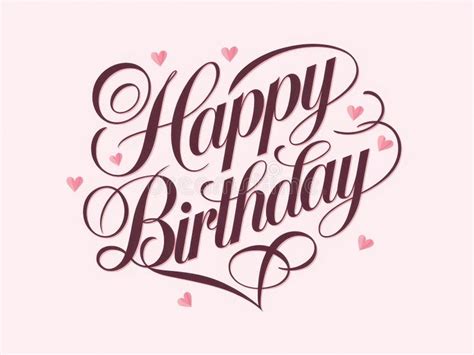 Elegant Cursive Typography With Text Happy Birthday Surrounded By Small