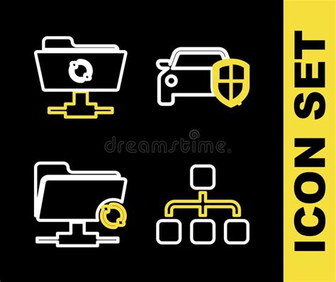 Set Line Car Protection Or Insurance Hierarchy Organogram Chart Ftp