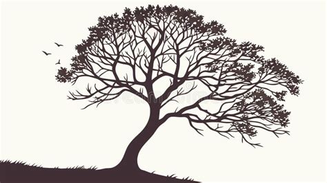 Ancient Tree With Roots And Branches Wisdom And Nature Vector Design Generative Ai Stock