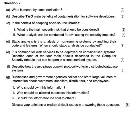 Solved Question 2 A What Is Meant By Containerisation 2