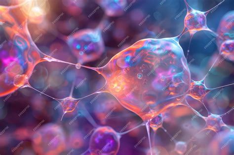 Premium Photo | Vibrant neural network synapses closeup