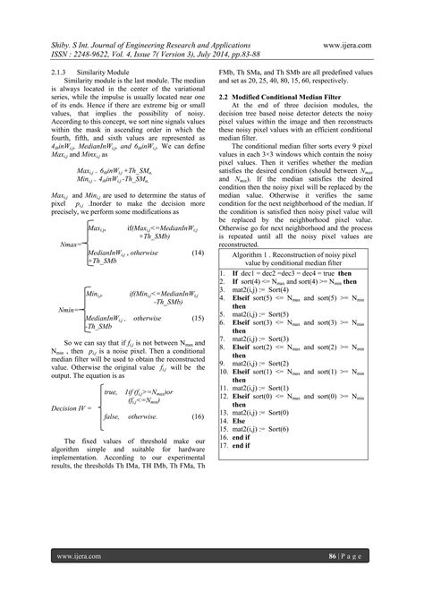 A Decision Tree And Conditional Median Filter Based Denoising For