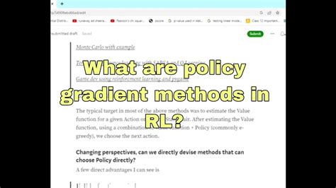 What Are Policy Gradient Methods In Reinforcement Learning Youtube