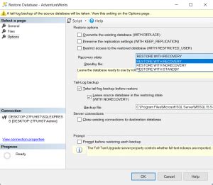 Database Stuck In RESTORING State SqlBak Blog