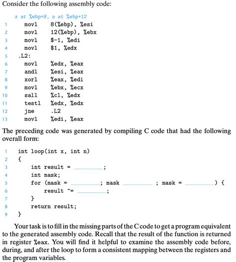 solved consider the following assembly code 1 2 3 4 5 6 x