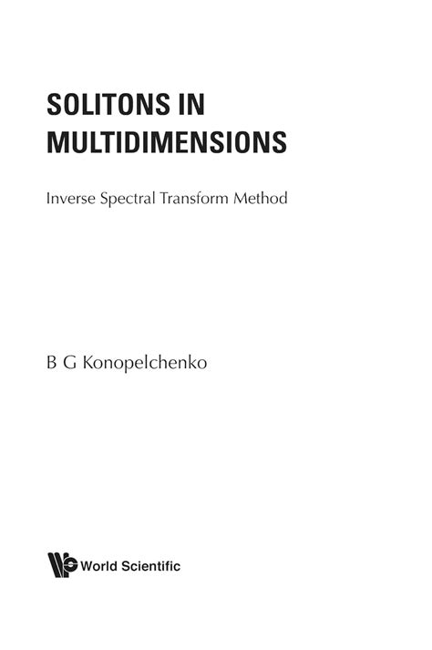 Solitons In Multidimensions Inverse Spectral Transform Method Buy