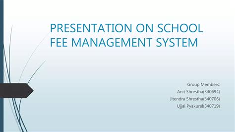School Fee Management System Pptx