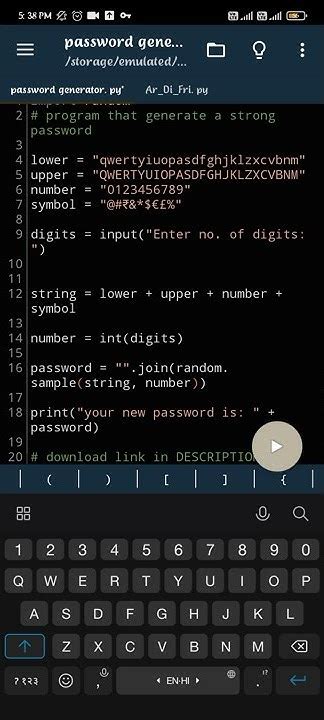 Strong 💪 Password Generator Program In Python Download Src Code Link In Description