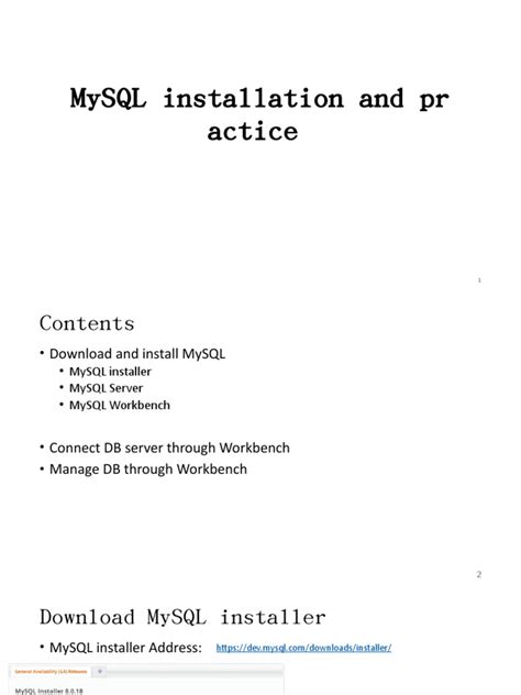 Mysql Installation And Practice Pdf My Sql Databases