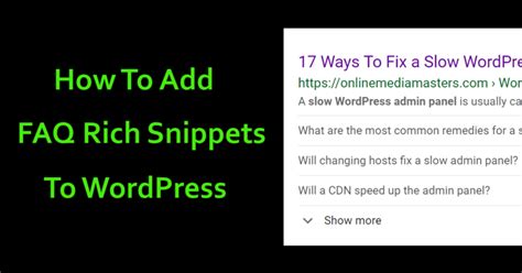 How To Add FAQ Rich Snippets To WordPress Simple Plugin