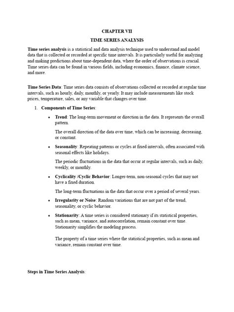 chapter vii time series analysis pdf time series forecasting