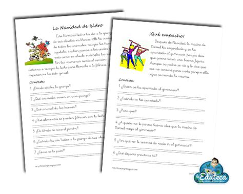 RECURSOS PRIMARIA Fichas De Lectura Con Preguntas La Eduteca