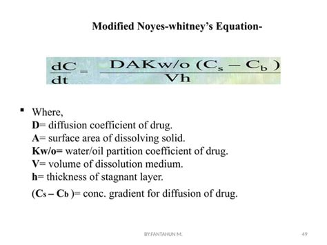 Diffusion And Dissolution 1pptx Ppt