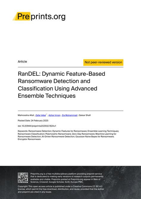 Pdf Randel Dynamic Feature Based Ransomware Detection And