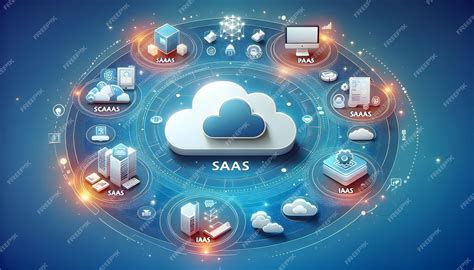 Photo Realistic As Cloud Computing Service Models With Saas Paas And Iaas Icons Concept As