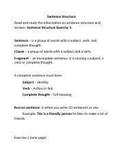 Mastering Sentence Structure Learn The Basics And Test Your Course Hero