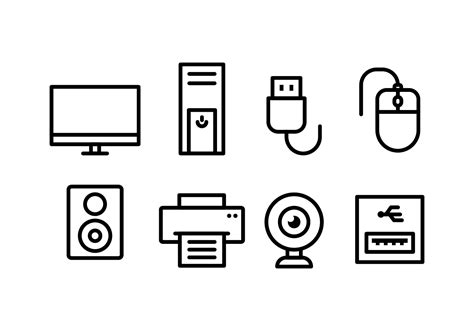 Computer Accessories Icon Set 159555 Vector Art At Vecteezy