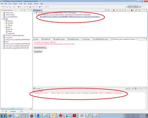 ERROR Trouble Running Target CPU Memory Map Error READ Access By CPU To Address X B C
