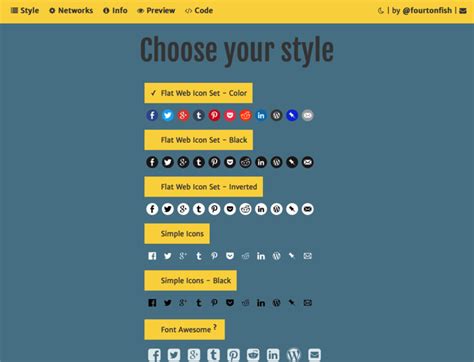 Simple Sharing Buttons Generator 線上快速製作純 Html Css 社群網站分享按鈕 免費資源網路社群