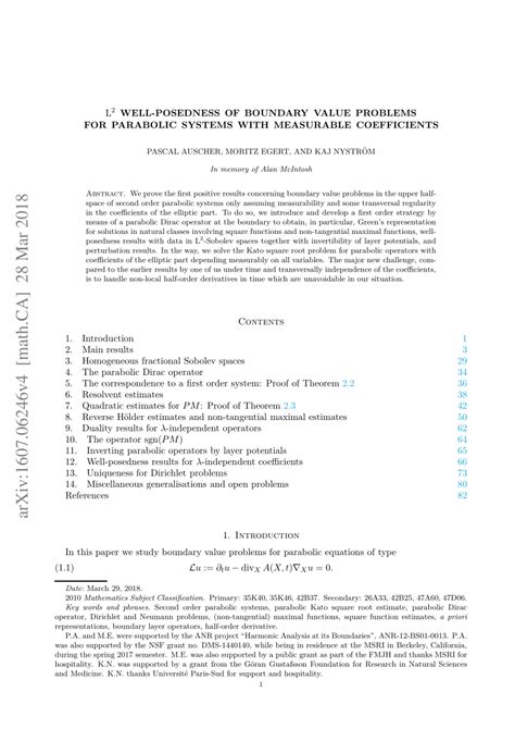 Pdf Boundary Value Problems For Parabolic Systems Via A First Order Approach