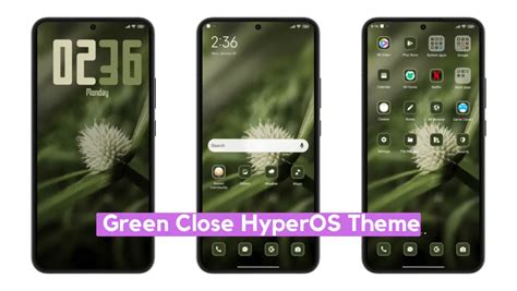 Green Close HyperOS Theme For Xiaomi With Cool Icons HyperOS Themes