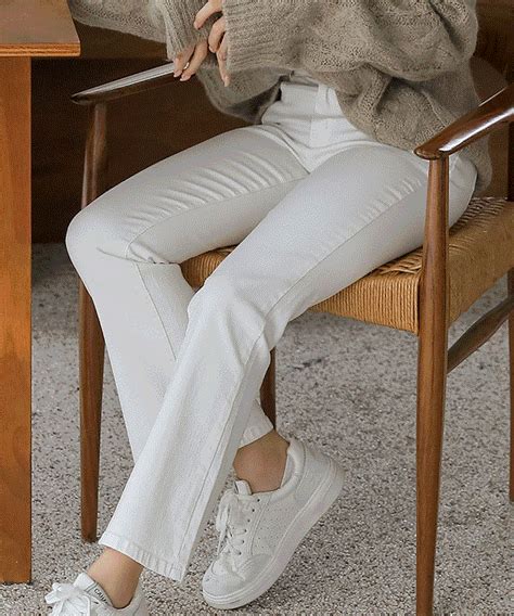 [기본 롱][s~2xl] 비침없는 모던 스타일 하이웨스트 스판 부츠컷 청바지 투버튼 데님팬츠 에이블리