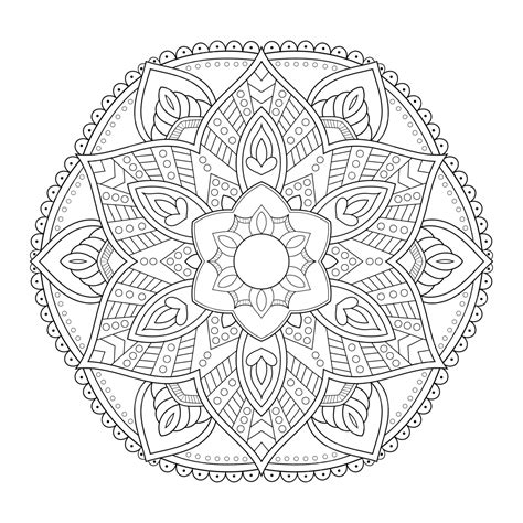 꽃 만다라 색칠 페이지 디자인 만다라 패턴 꽃 만다라 색칠하기 흑백 만다라 Png 일러스트 및 벡터 에 대한 무료 다운로드 Pngtree