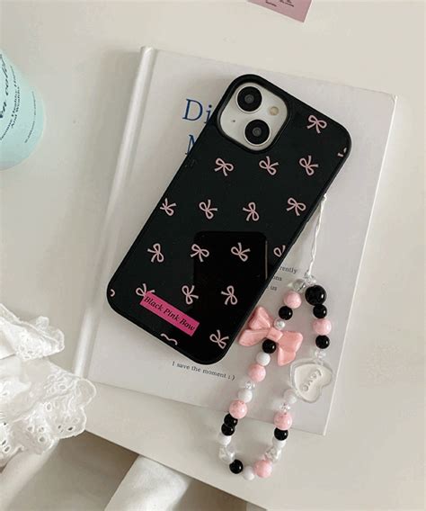 귀여운 아이폰 블랙 핑크 리본 젤리 실리콘 스트랩 핸드폰줄 휴대폰줄 유니크 키치 핸드폰 휴대폰 애플 폰 우정 친구 선물 케이스 아이폰케이스 11 12 프로 13 14 15