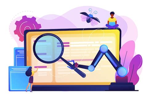 Free Vector Laptop And Software Assisting In Testing Process Tiny