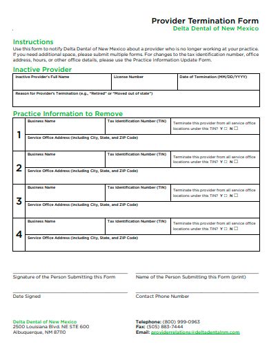 Free 50 Termination Form Samples In Pdf Ms Word
